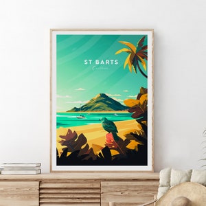 St Barts Traditional Travel Print - Caribbean, St Barts Poster, Saint ...