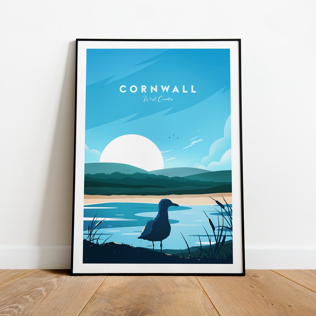 Cornwall Traditional Travel Print - West Country, Cornwall Print ...