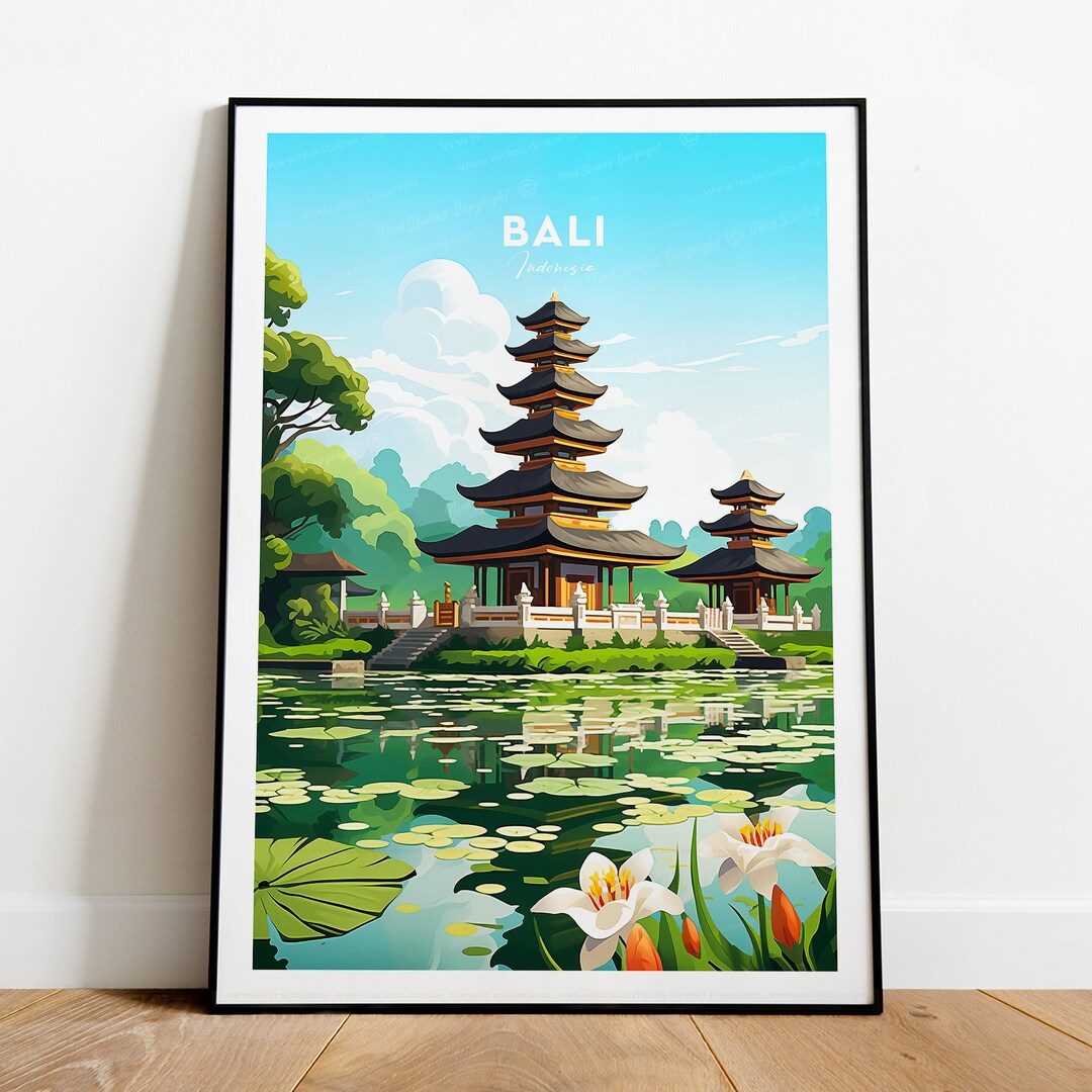 Bali Traditional Travel Print - Indonesia, Bali Print, Bali Poster ...