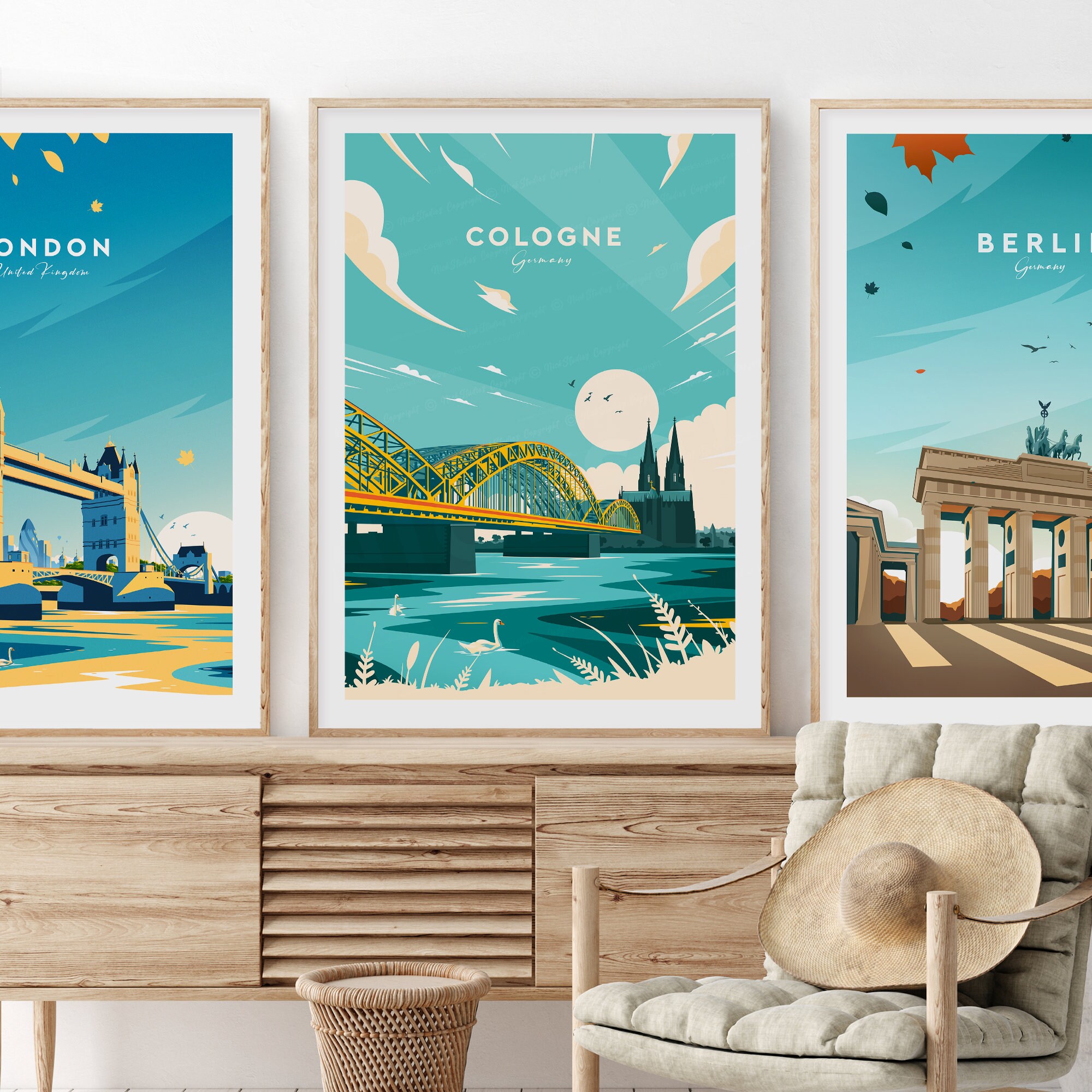 Cologne Traditional Travel Print Germany Cologne Poster - Etsy