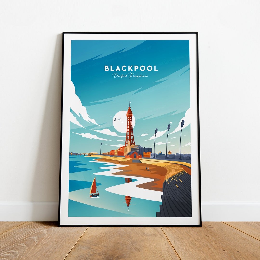 Blackpool Traditional Travel Print - United Kingdom, Blackpool Poster ...