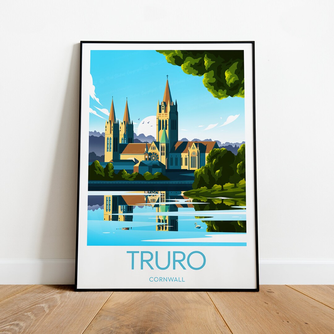 Truro Travel Print - Cornwall, Truro Poster, Truro Print, Wedding Gift ...