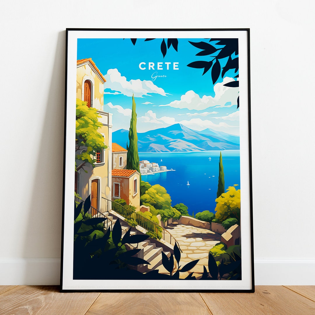Crete Traditional Travel Print - Greece, Crete Poster, Chania Poster ...