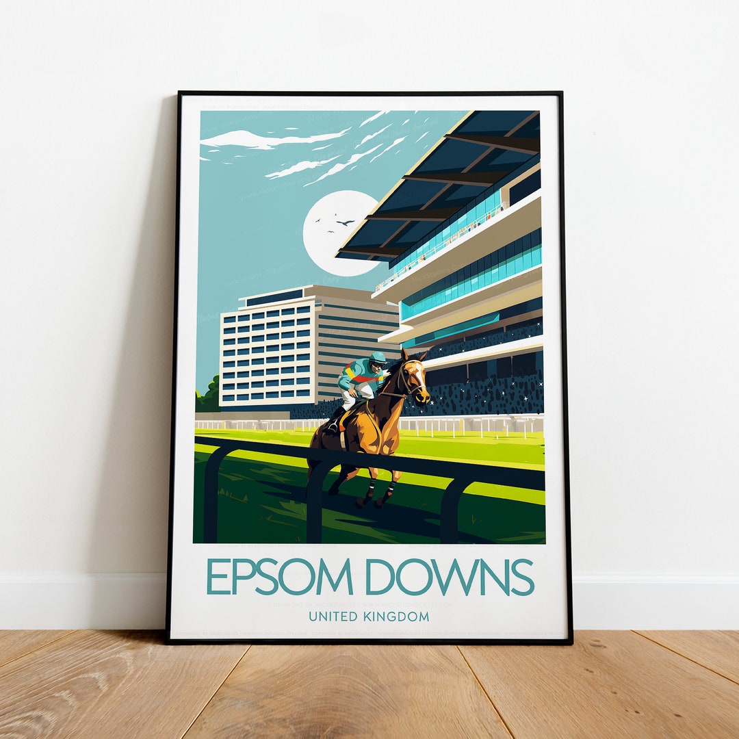 Epsom Downs Racecourse Print - United Kingdom, Epsom Downs Poster ...