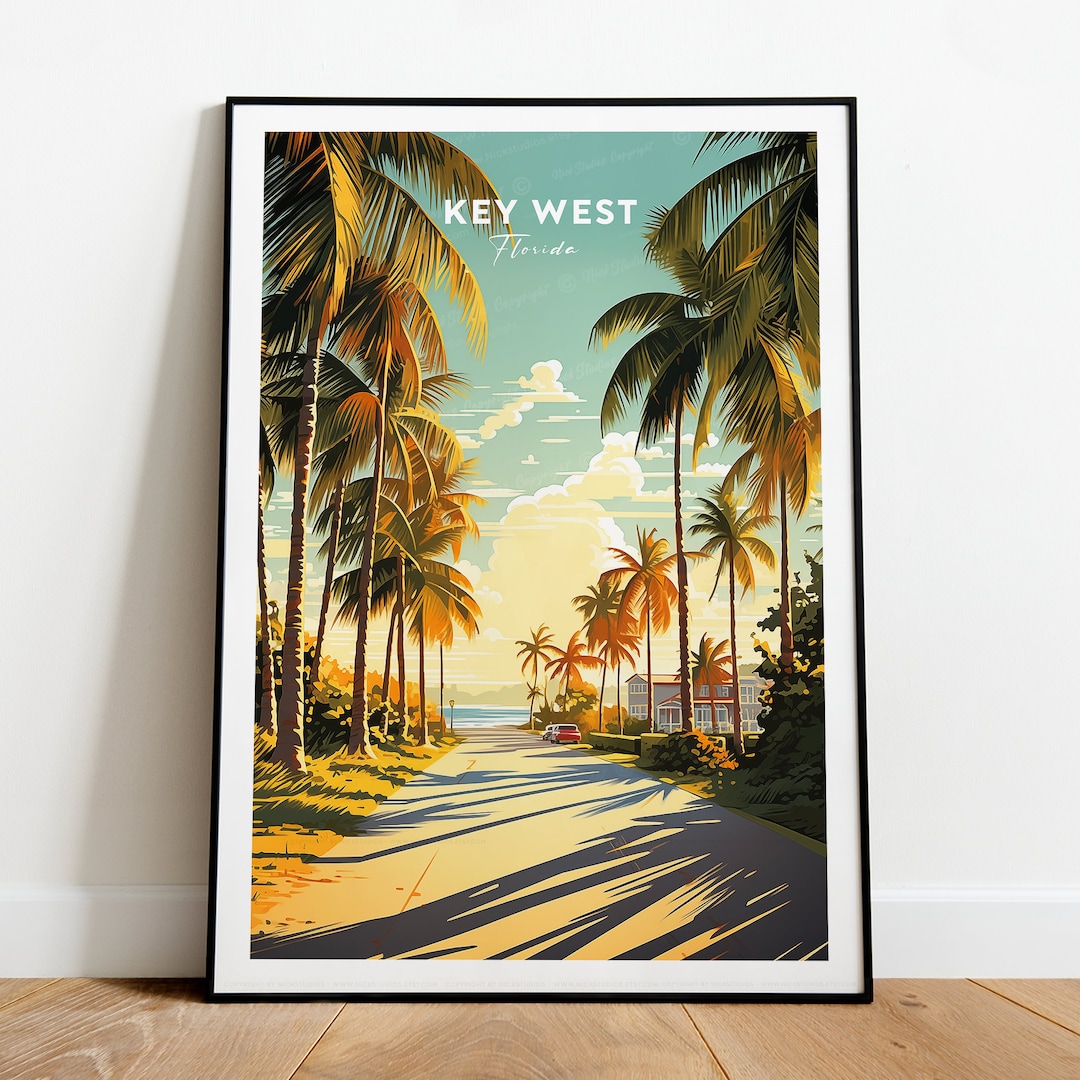 Key West Traditional Travel Print - Florida, Key West Poster, Key West ...