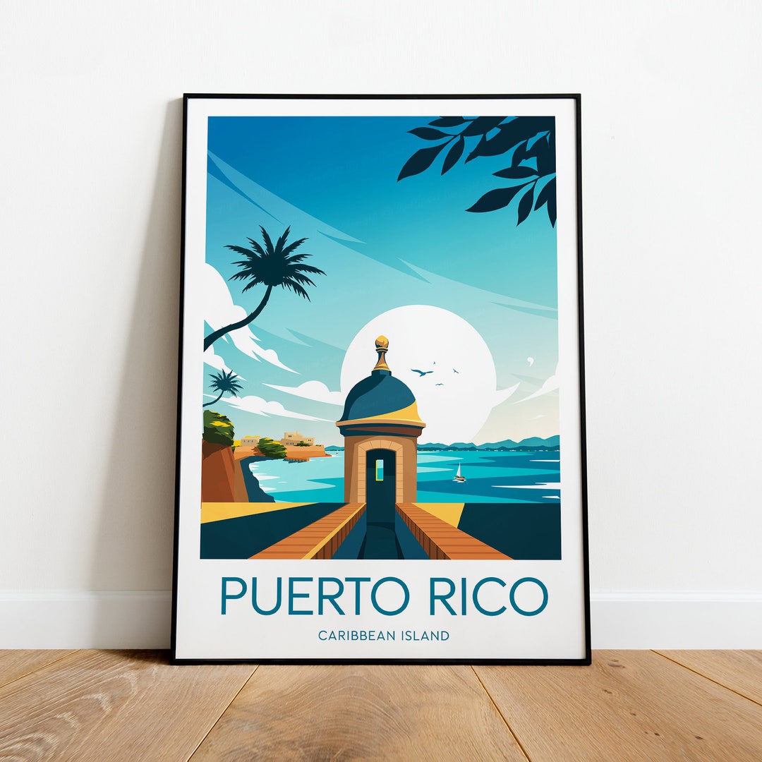 Puerto Rico Travel Print - Caribbean Island, Travel Prints, Birthday ...