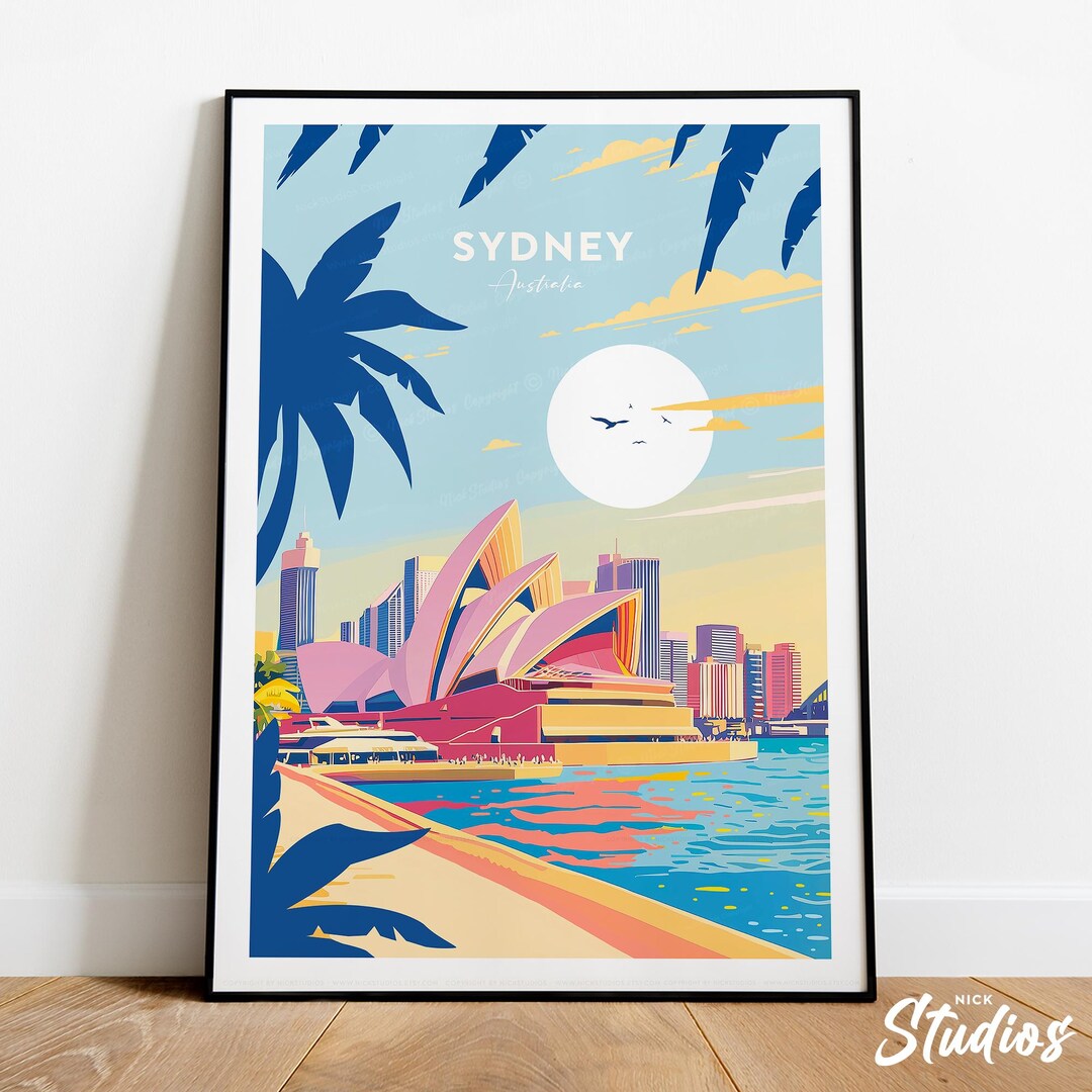 Sydney Traditional Travel Print - Australia, Sydney Print, Sydney ...