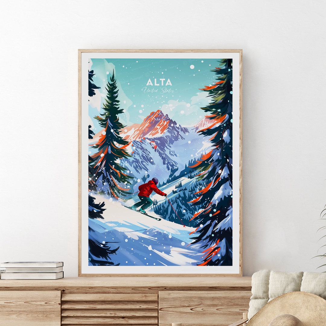 Alta Traditional Travel Print - United States, Alta Poster, Utah Ski ...