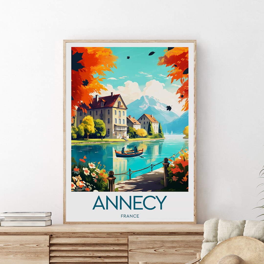 Annecy Travel Print - France, Annecy Poster, Annecy Print, Wedding Gift ...