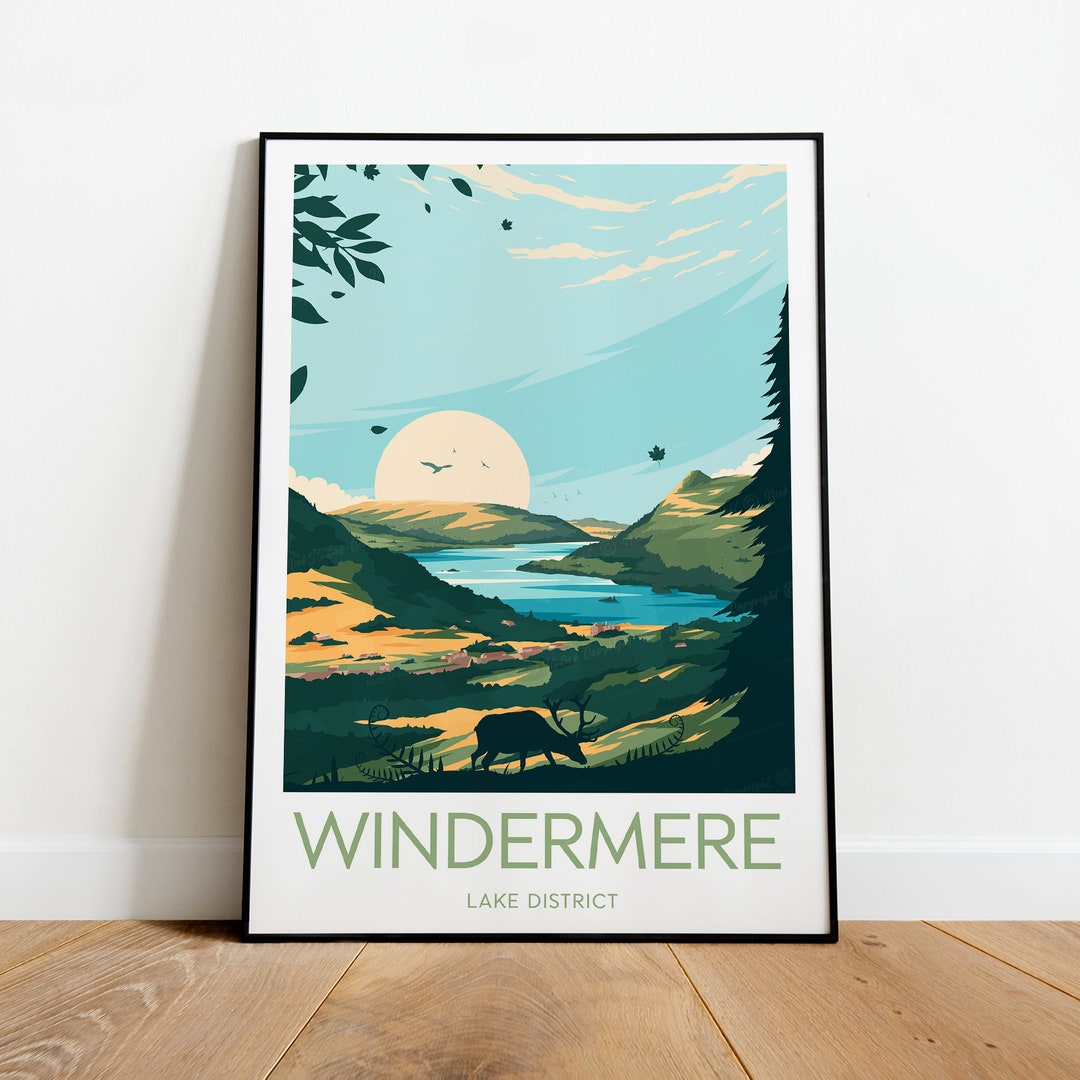 Windermere Travel Print - Lake District, Windermere Poster, Birthday ...