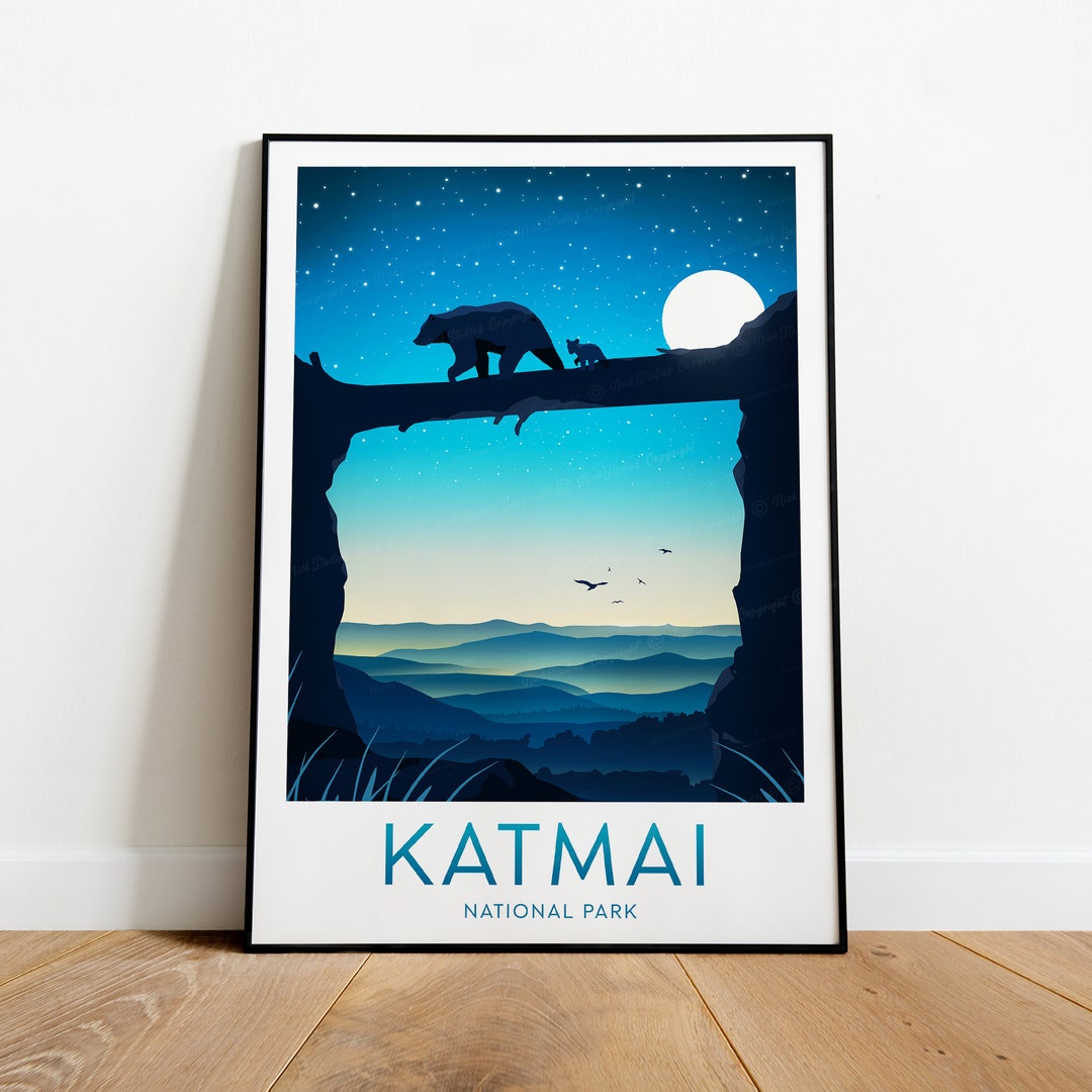 Katmai National Park Travel Print - Alaska, National Park Posters ...