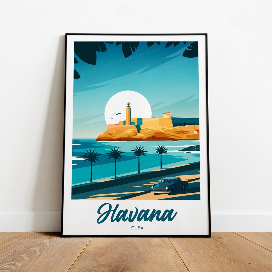 Havana Travel Print. Havana Travel Poster, Havana Artwork, Wedding Gift ...