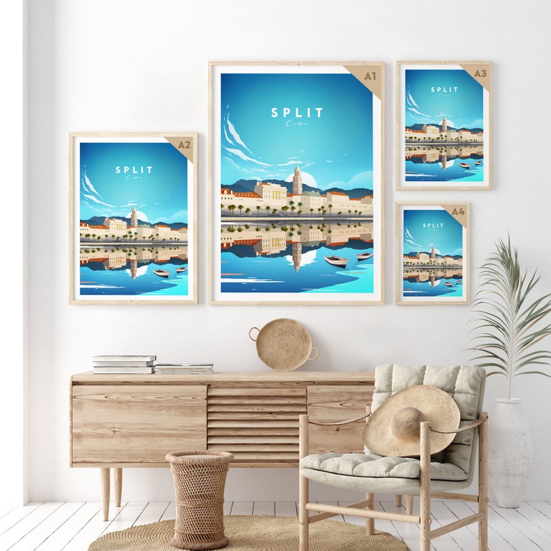 Split Traditional Travel Print Croatia Split Poster Split | Etsy