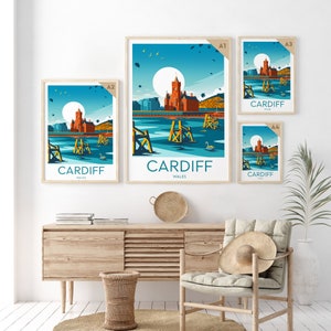 Cardiff Travel Print - Wales, Cardiff Poster, Cardiff Castle, Birthday ...