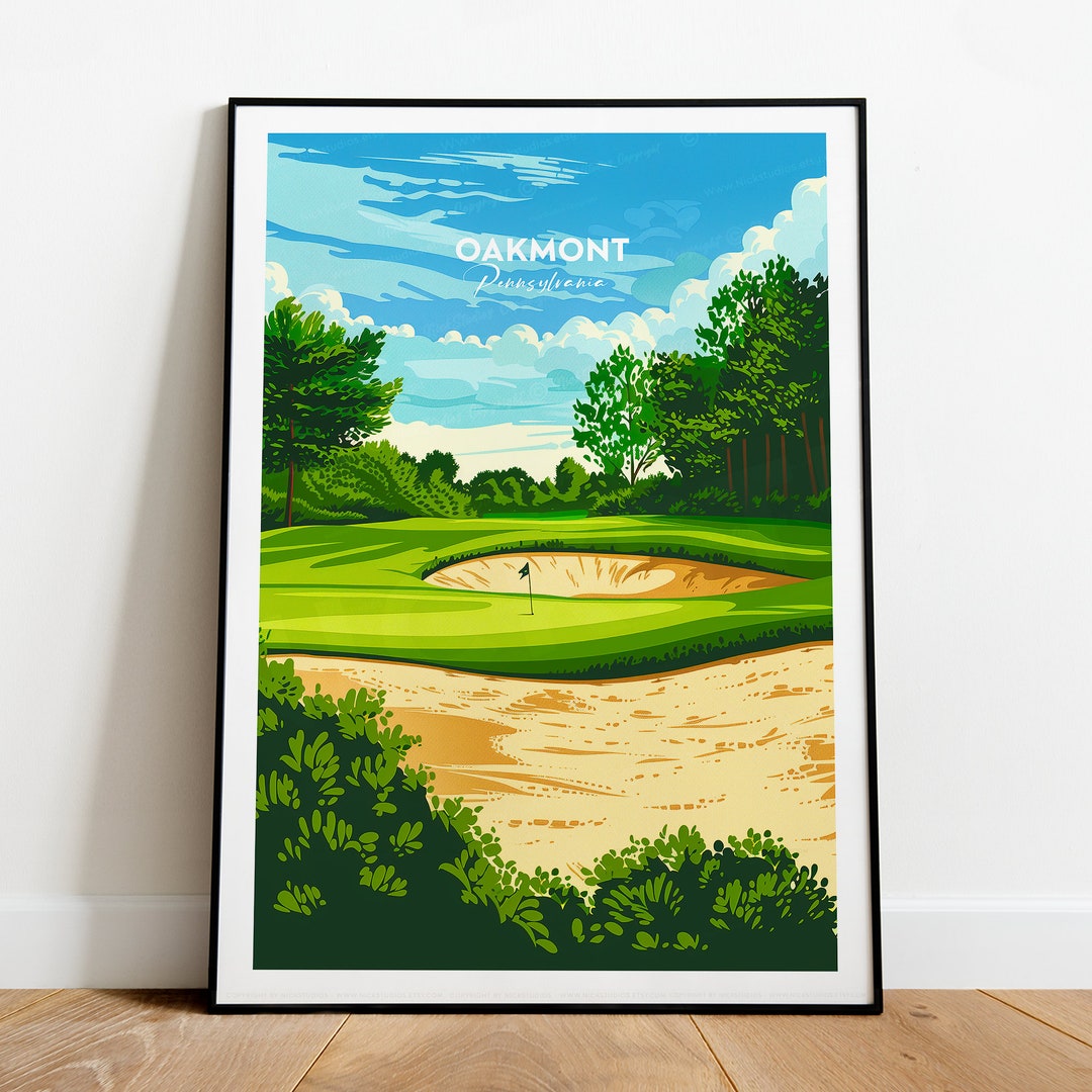 Oakmont Traditional Golf Print - Pennsylvania, Oakmont Golf Poster ...