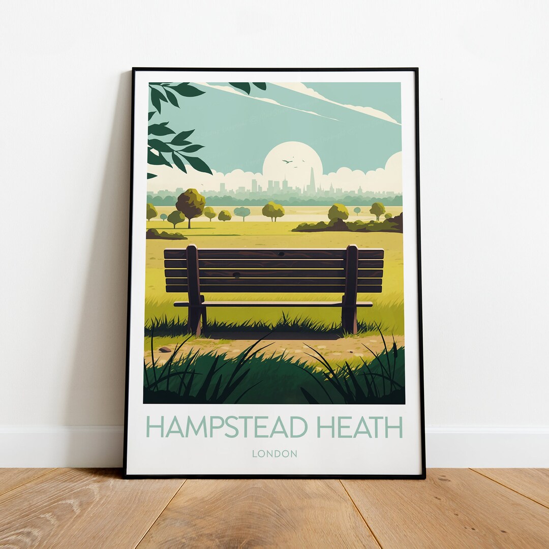 Hampstead Heath Travel Print London, Hampstead Heath Poster, London ...