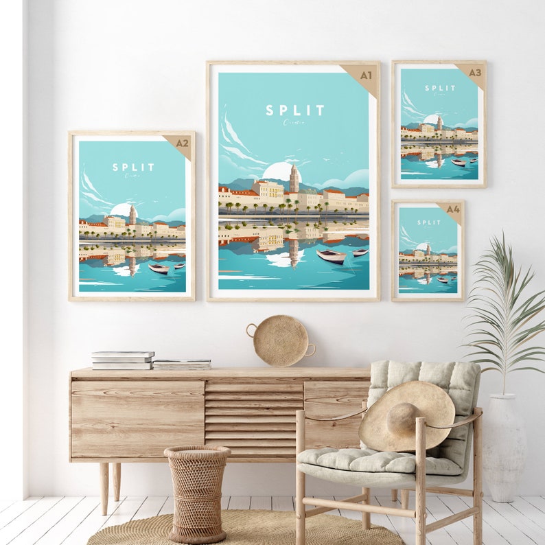 Split Traditional Travel Print Croatia - Etsy