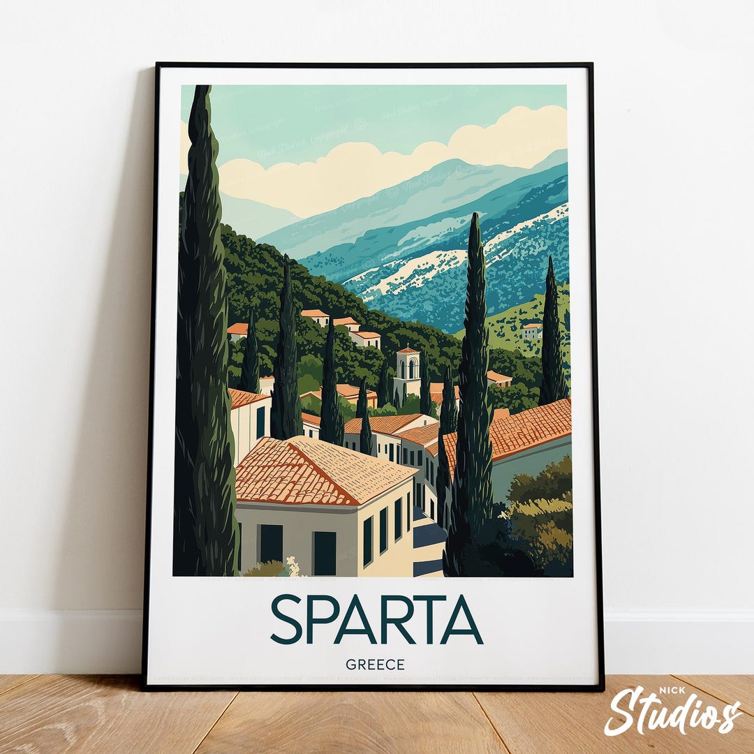 Sparta Travel Print Greece, Sparta Poster, Sparta Illustration, Sparta ...