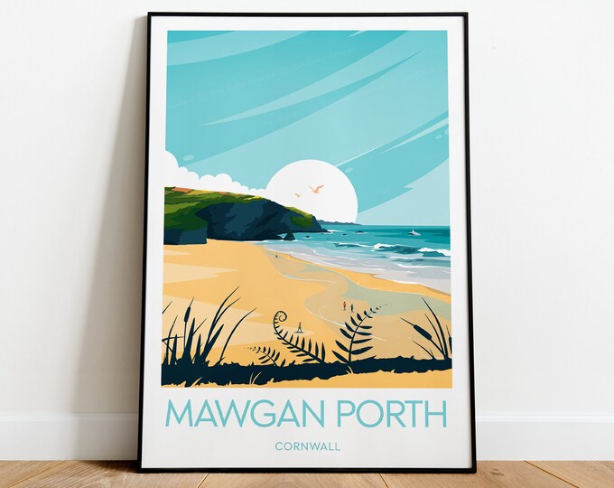 Polzeath in Cornwall Print, Let's Escape Polzeath by Melanie Mcdonald ...