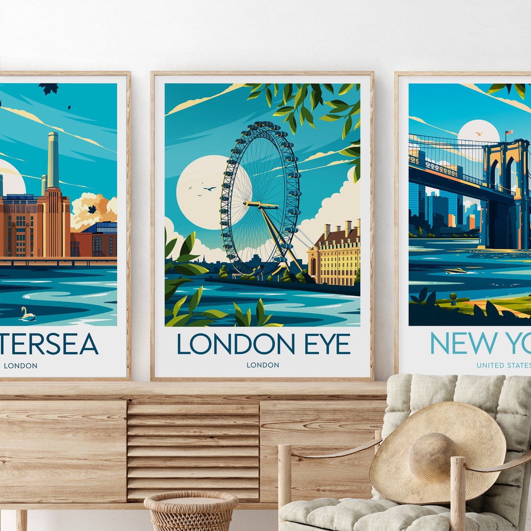 London Eye Travel Print - London, London Eye Poster, London Artwork ...