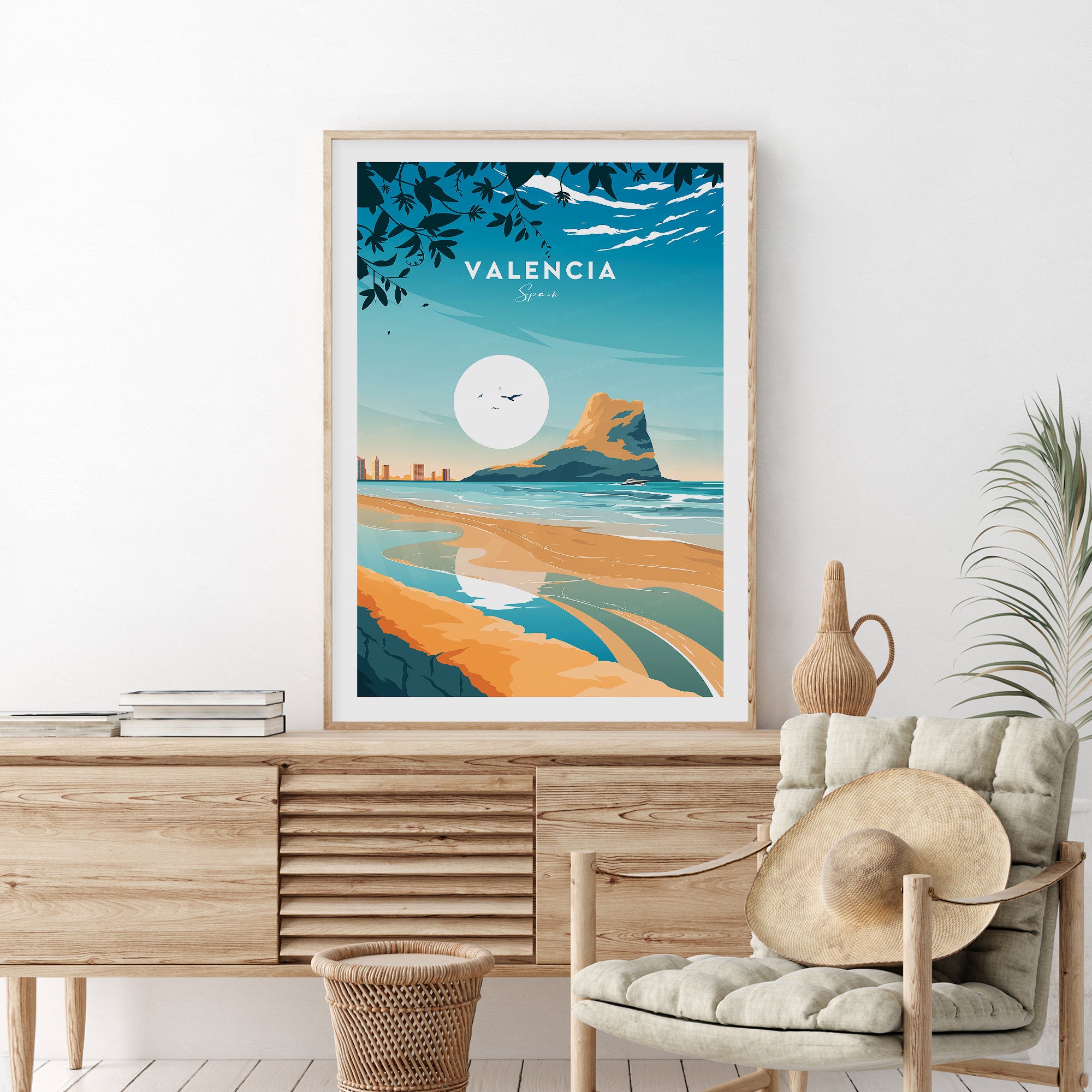 Valencia Traditional Travel Print Spain Valencia Poster - Etsy