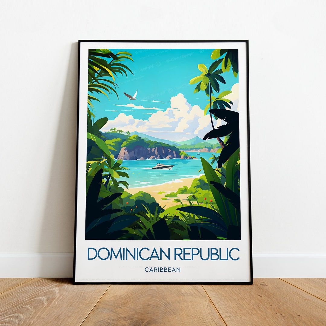 Dominican Republic Travel Print - Caribbean, Dominican Republic Poster ...