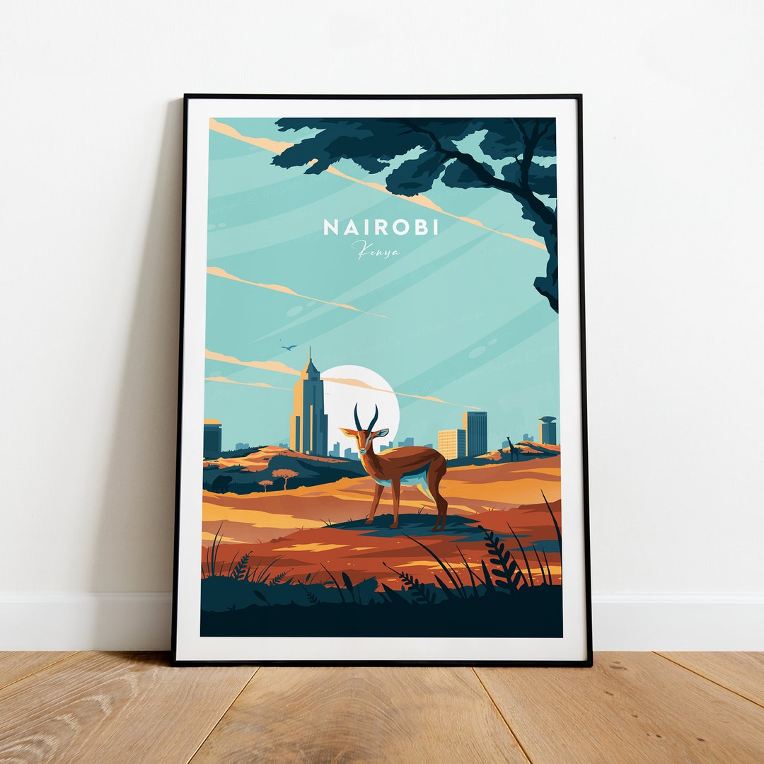 Nairobi Traditional Travel Print - Kenya, Nairobi Poster, Kenya Artwork ...