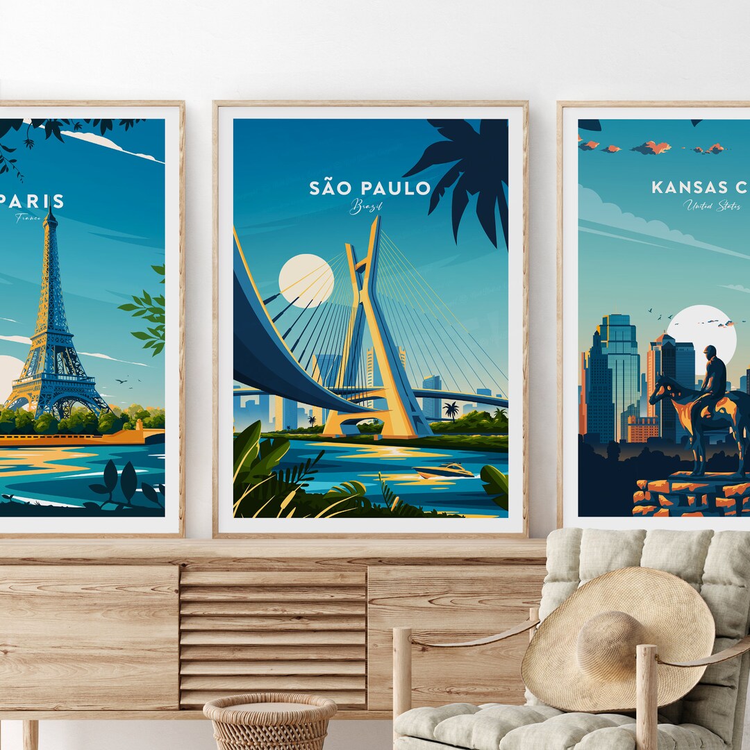 São Paulo Traditional Travel Print - Brazil, Sao Paulo Print, Sao Paulo ...