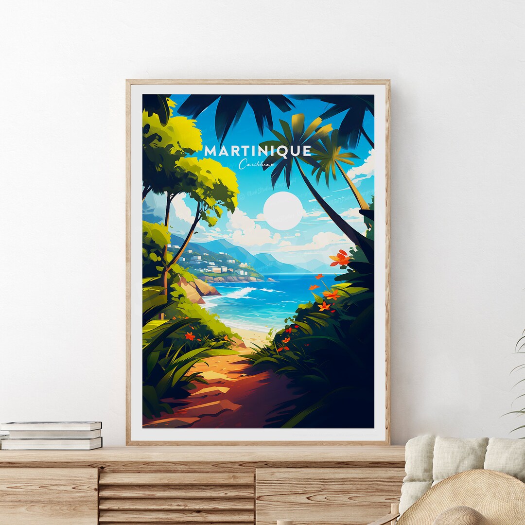 Martinique Traditional Travel Print - Caribbean, Martinique Poster ...