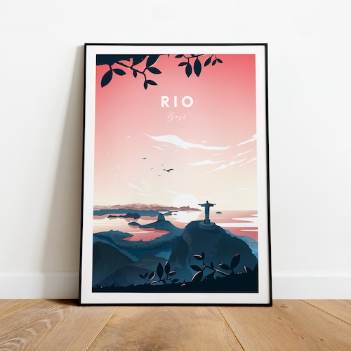 Rio De Janeiro Map Print Minimalistic Wall Art Poster City - Etsy