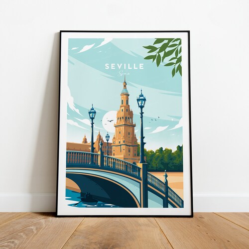 Sevilla Map Print Minimalistic Wall Art Poster City Maps - Etsy