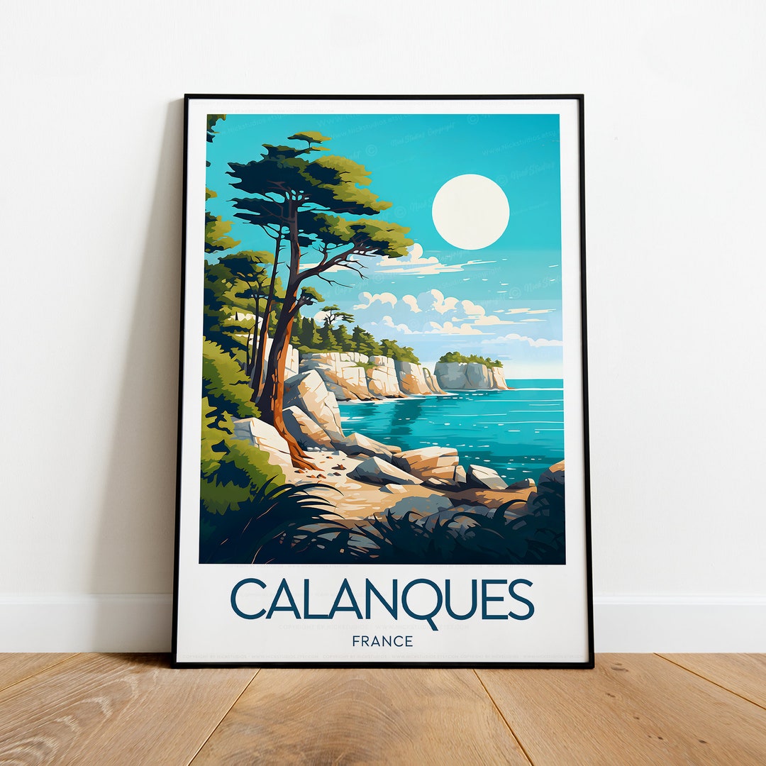 Calanques Travel Print - France, Calanques Poster, Calanques Print ...
