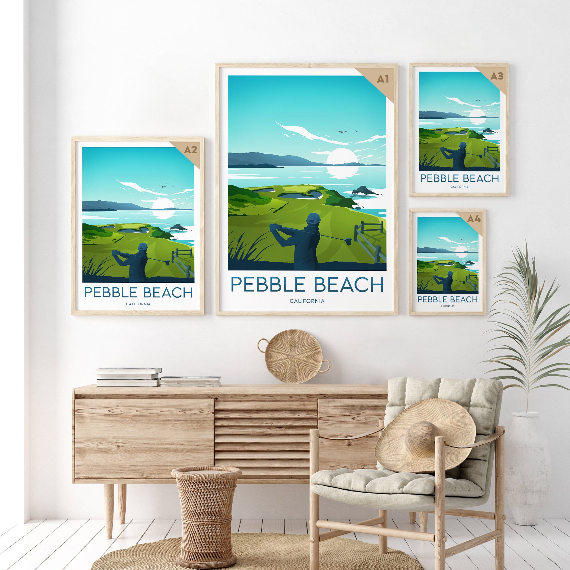 Pebble Beach Golf Links Print California Pebble Beach - Etsy