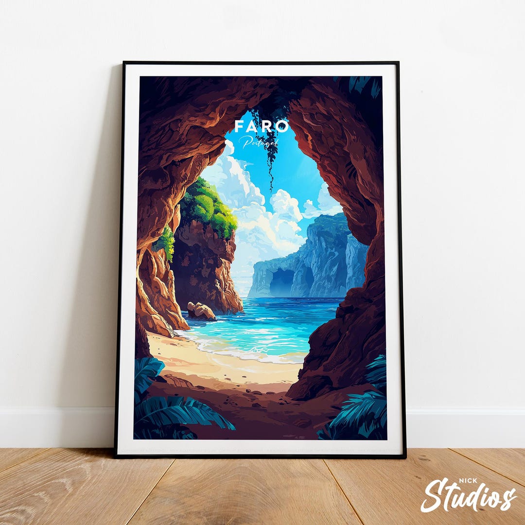 Faro Traditional Travel Print - Portugal, Faro Poster, Algarve Wall Art ...