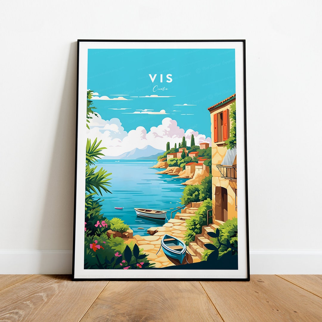 Vis Traditional Travel Print - Croatia, Vis Poster, Vis Print, Croatia ...
