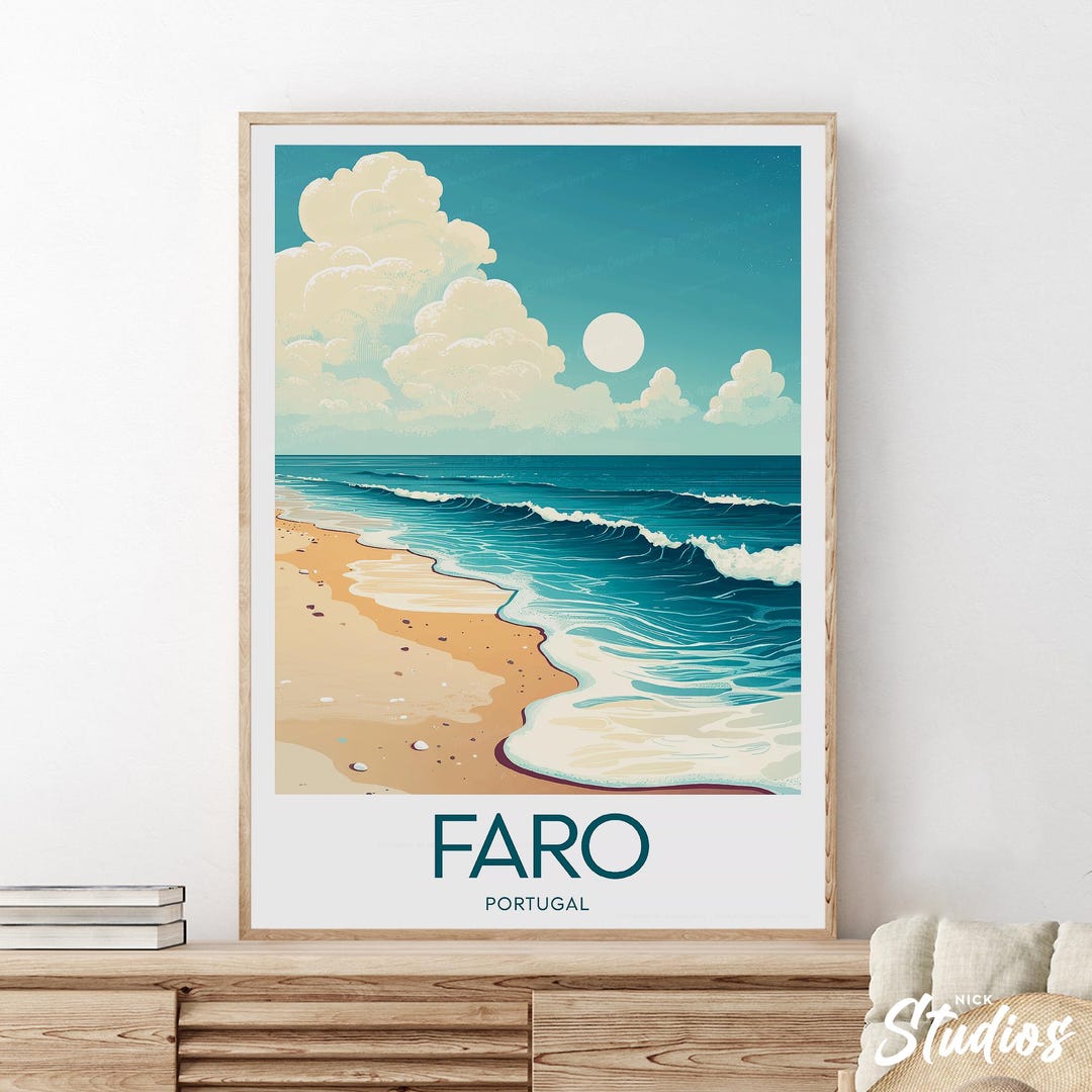 Faro Travel Print - Portugal, Faro Poster, Algarve Wall Art, Birthday ...