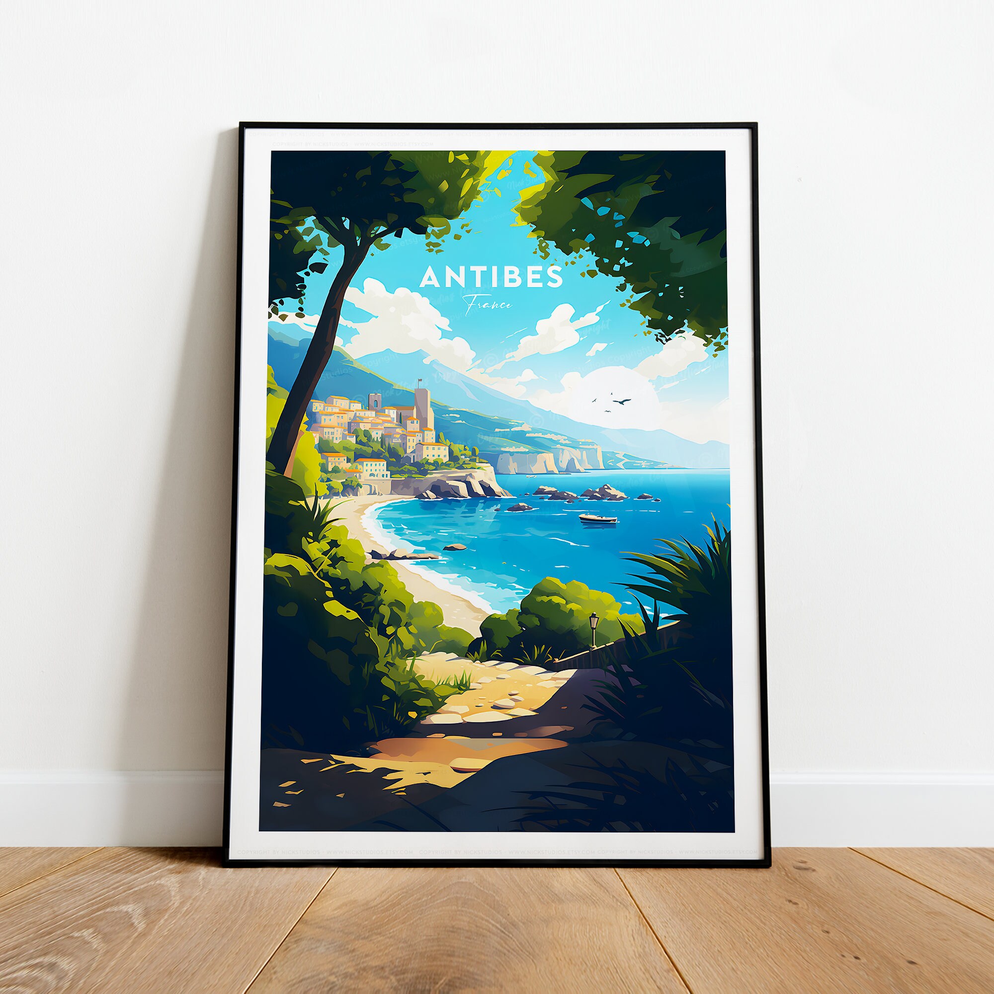 Affiche De Voyage Traditionnelle d'Antibes - France vendu par Alyssa Entreaty | SKU 4324965 ...