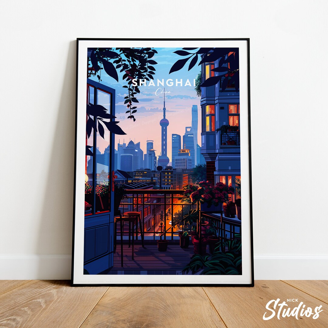 Shanghai Traditional Travel Print - China, Shanghai Poster, Shanghai ...