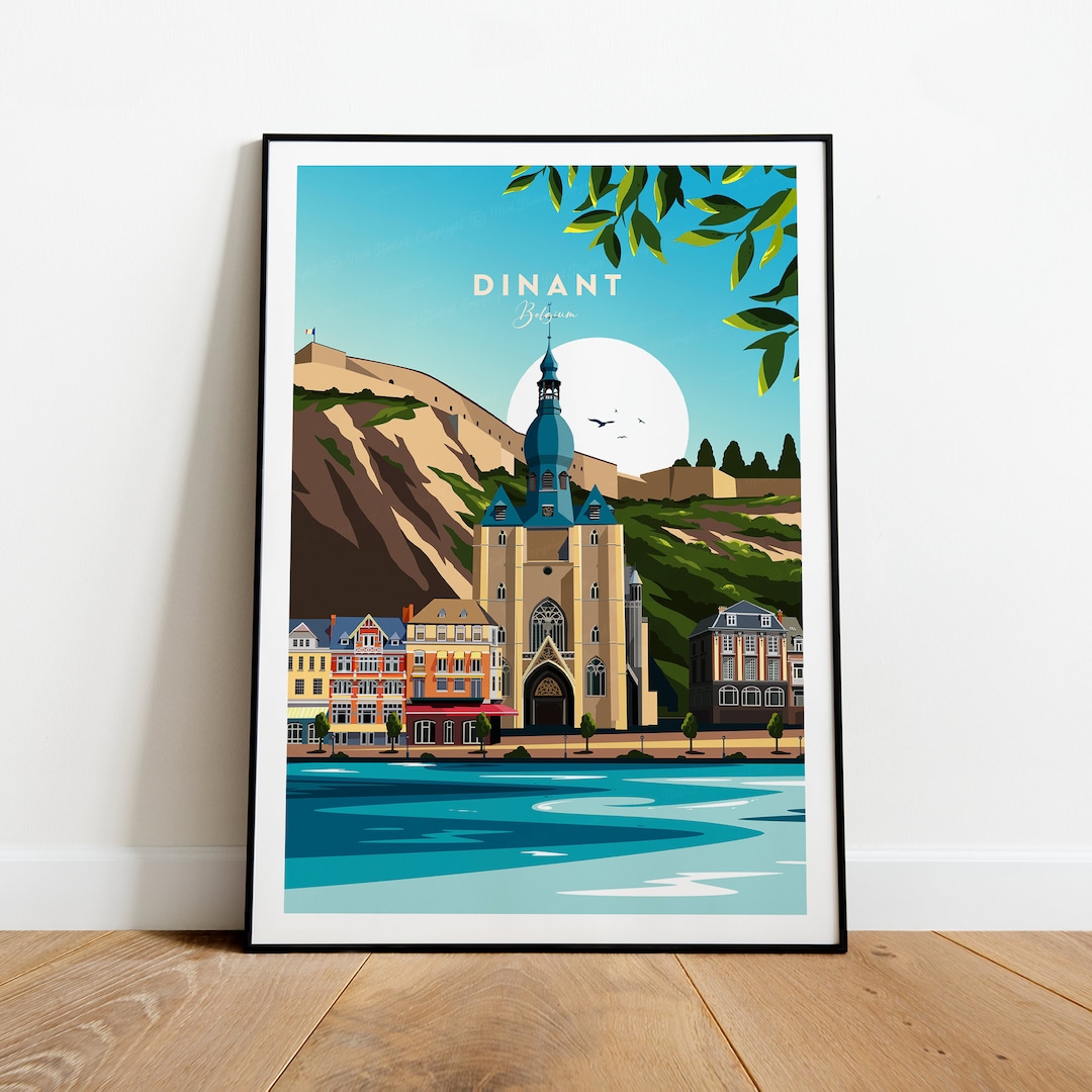 Dinant Traditional Travel Print - Belgium, Dinan Poster, Dinan Print ...