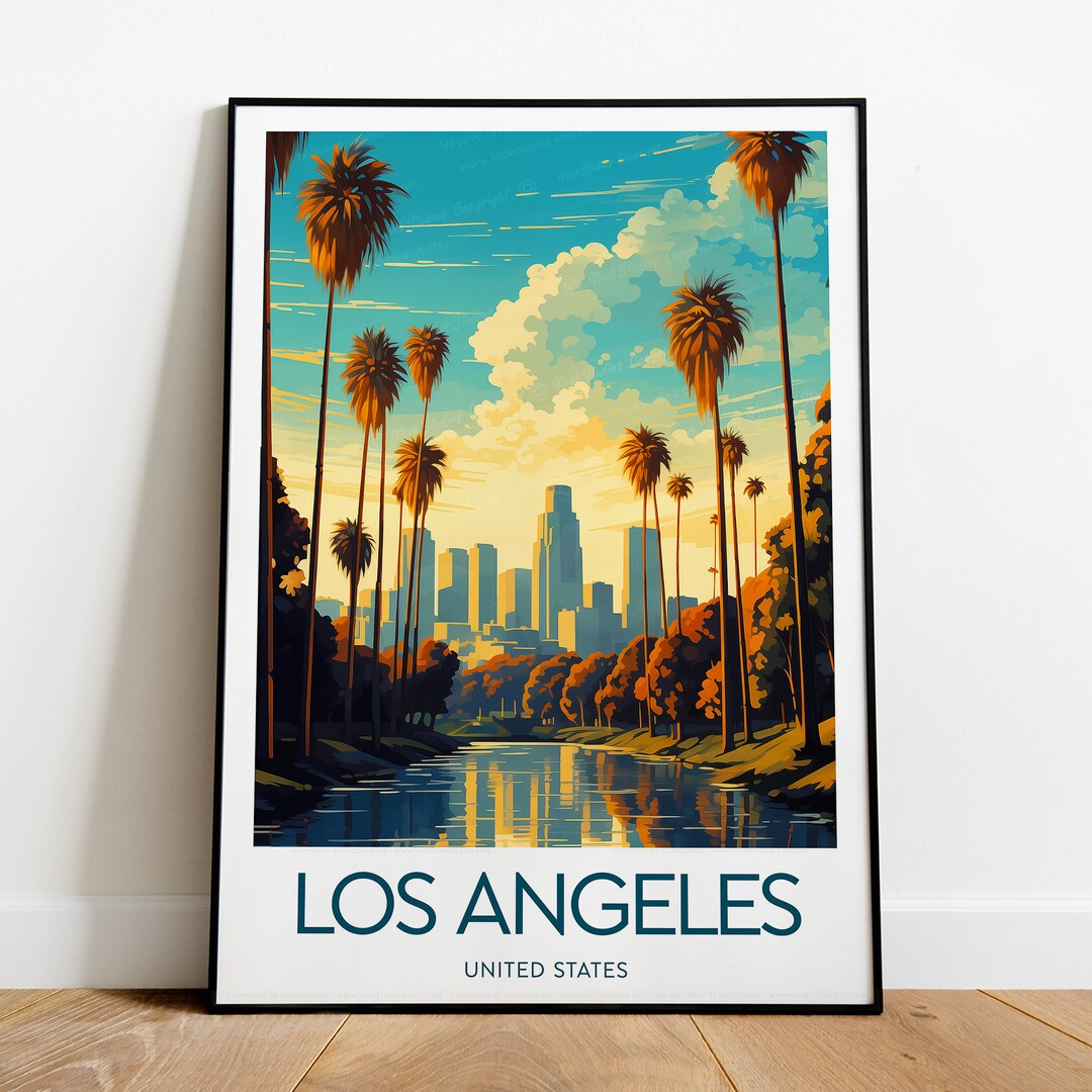 Los Angeles Travel Print - California, Los Angeles Poster, California ...