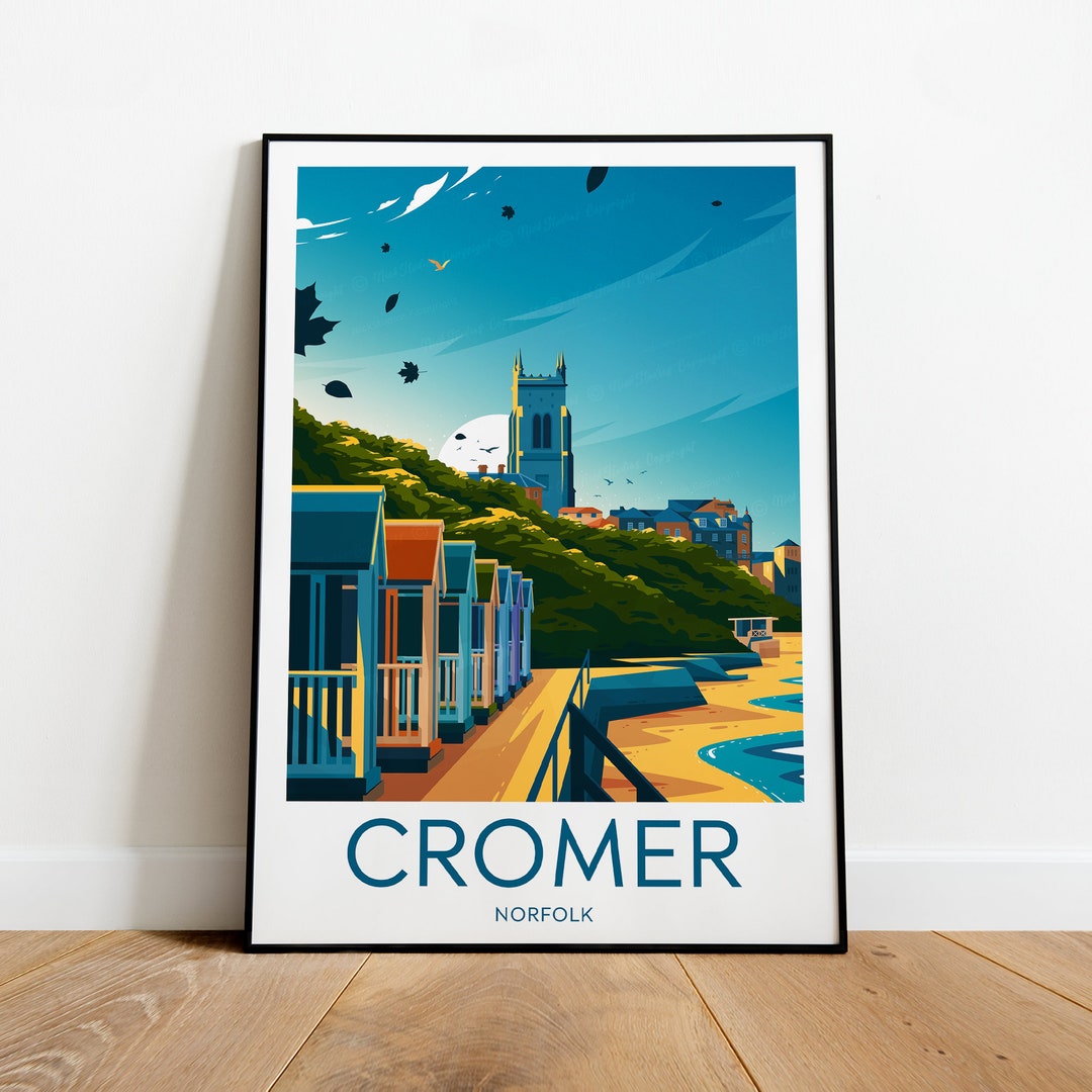 Cromer Travel Print - Norfolk, Cromer Poster, Cromer Beach, Norfolk Art ...