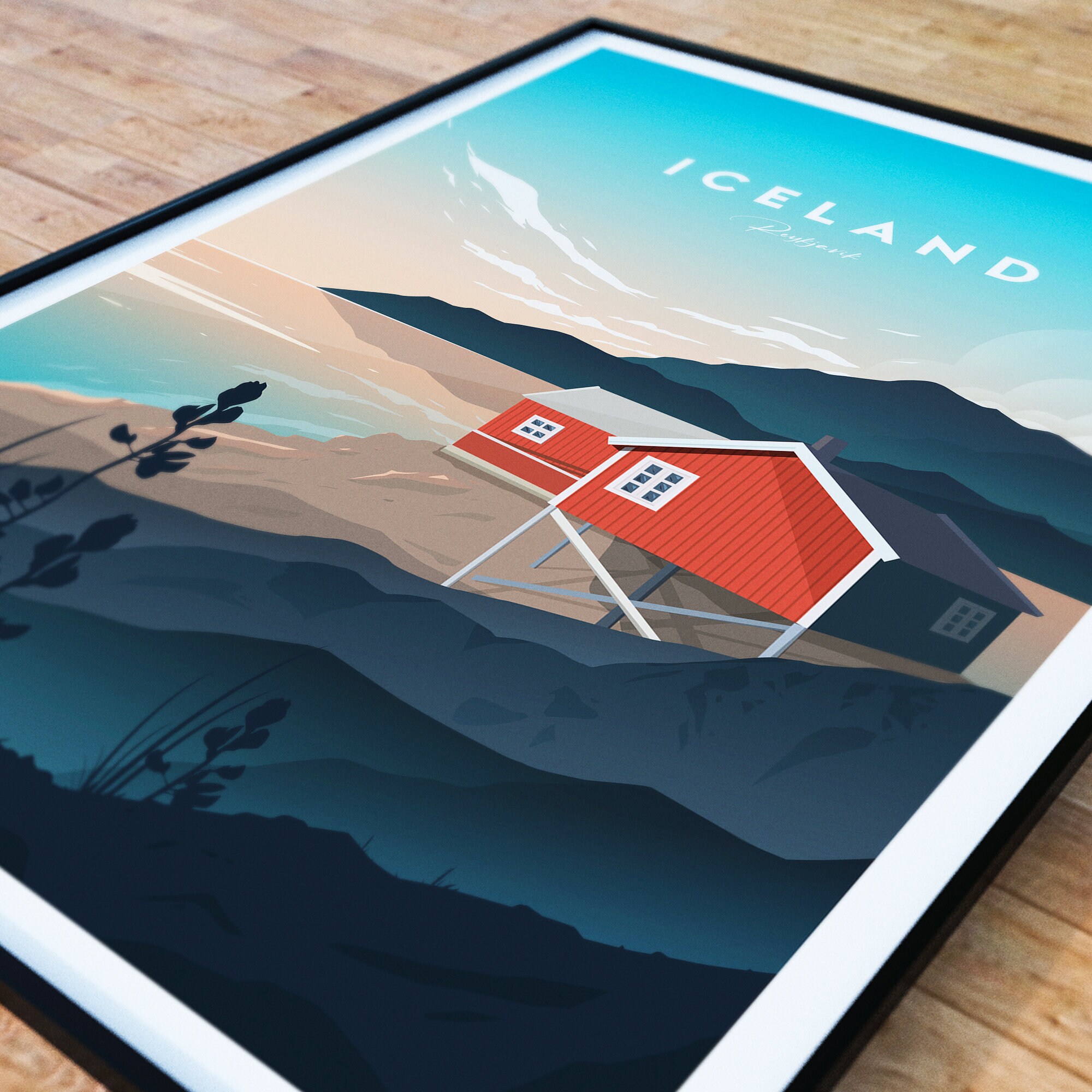 Iceland Traditional Travel Print Reykjavík Iceland Print | Etsy