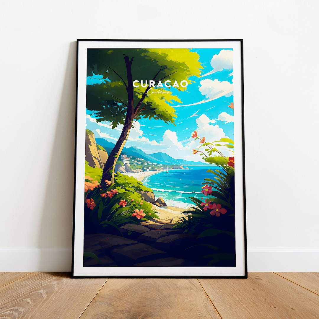 Curacao Traditional Travel Print - Caribbean, Curacao Poster, Custom ...