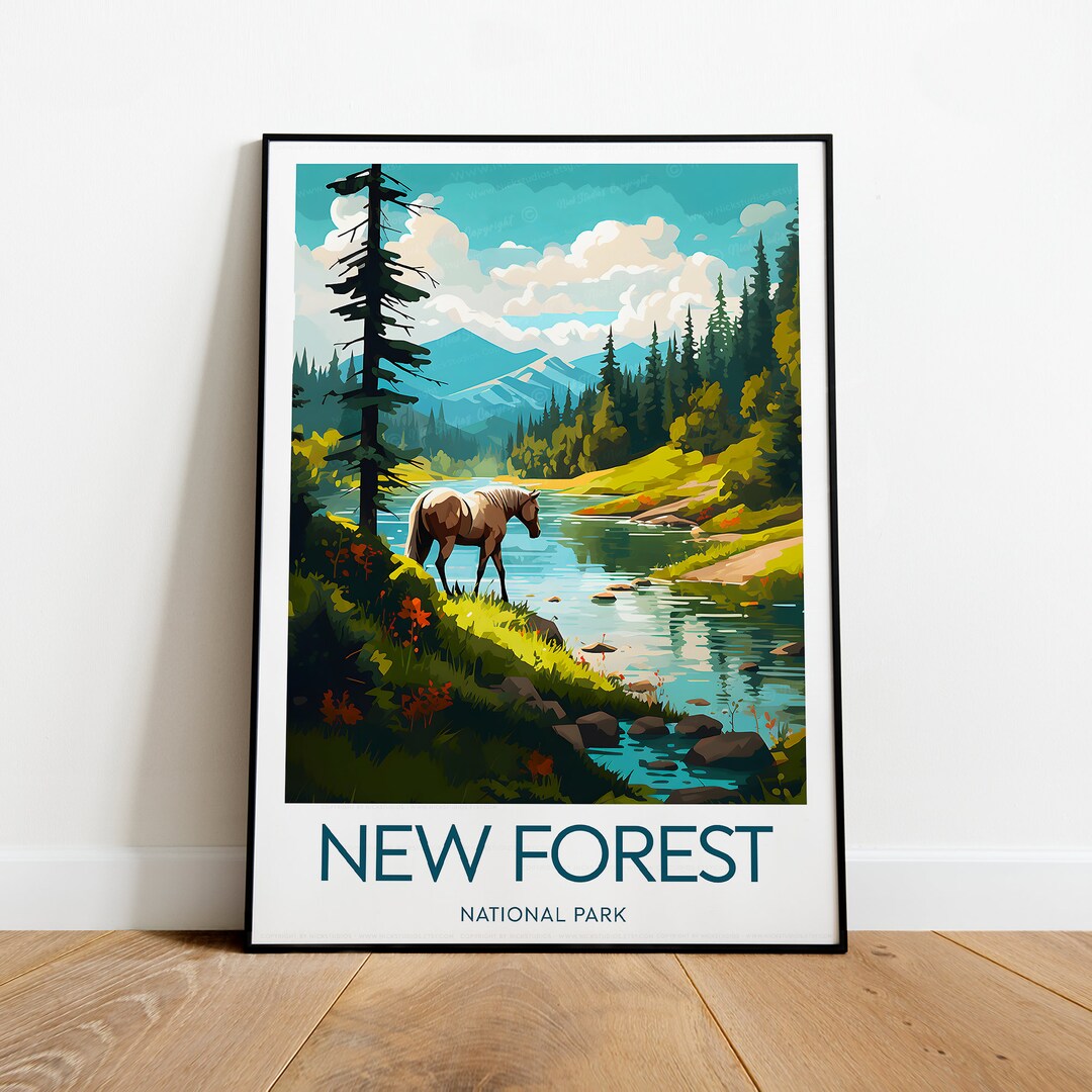 New Forest Travel Print National Park, New Forest Artwork, Travel ...
