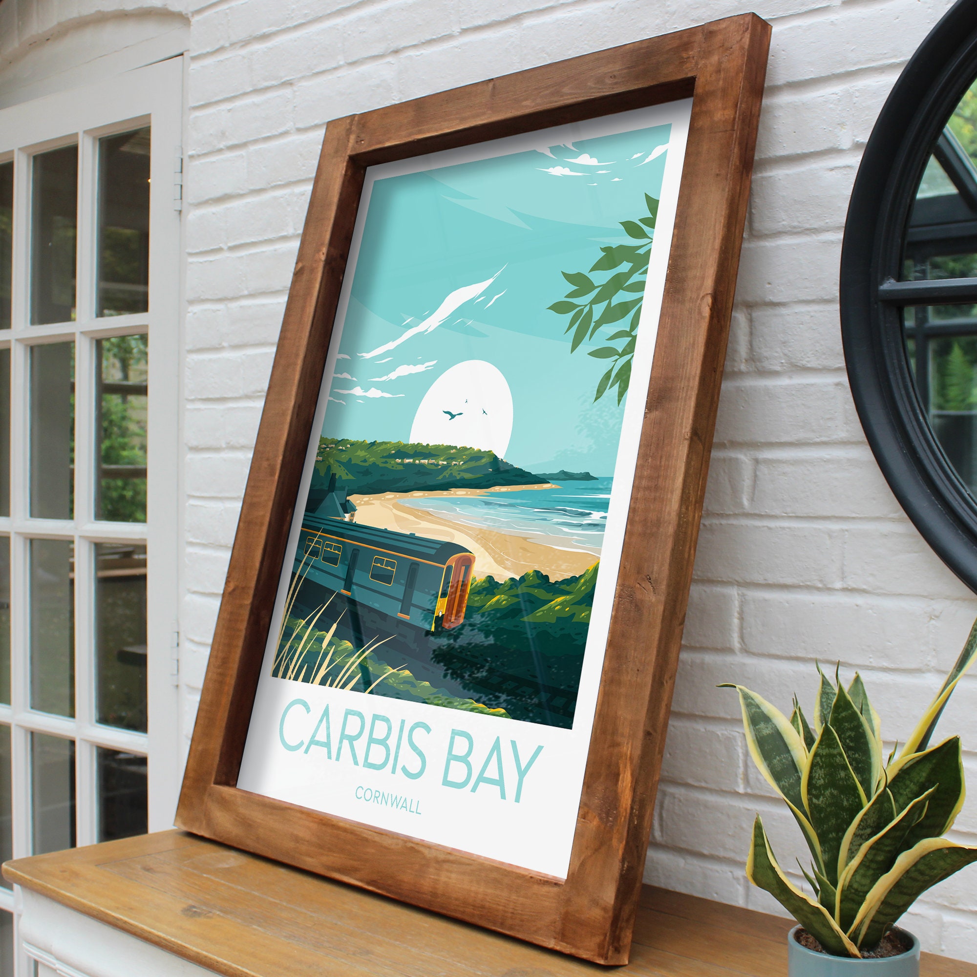 Carbis Bay Travel Print Carbis Bay Poster Cornwall Artwork - Etsy
