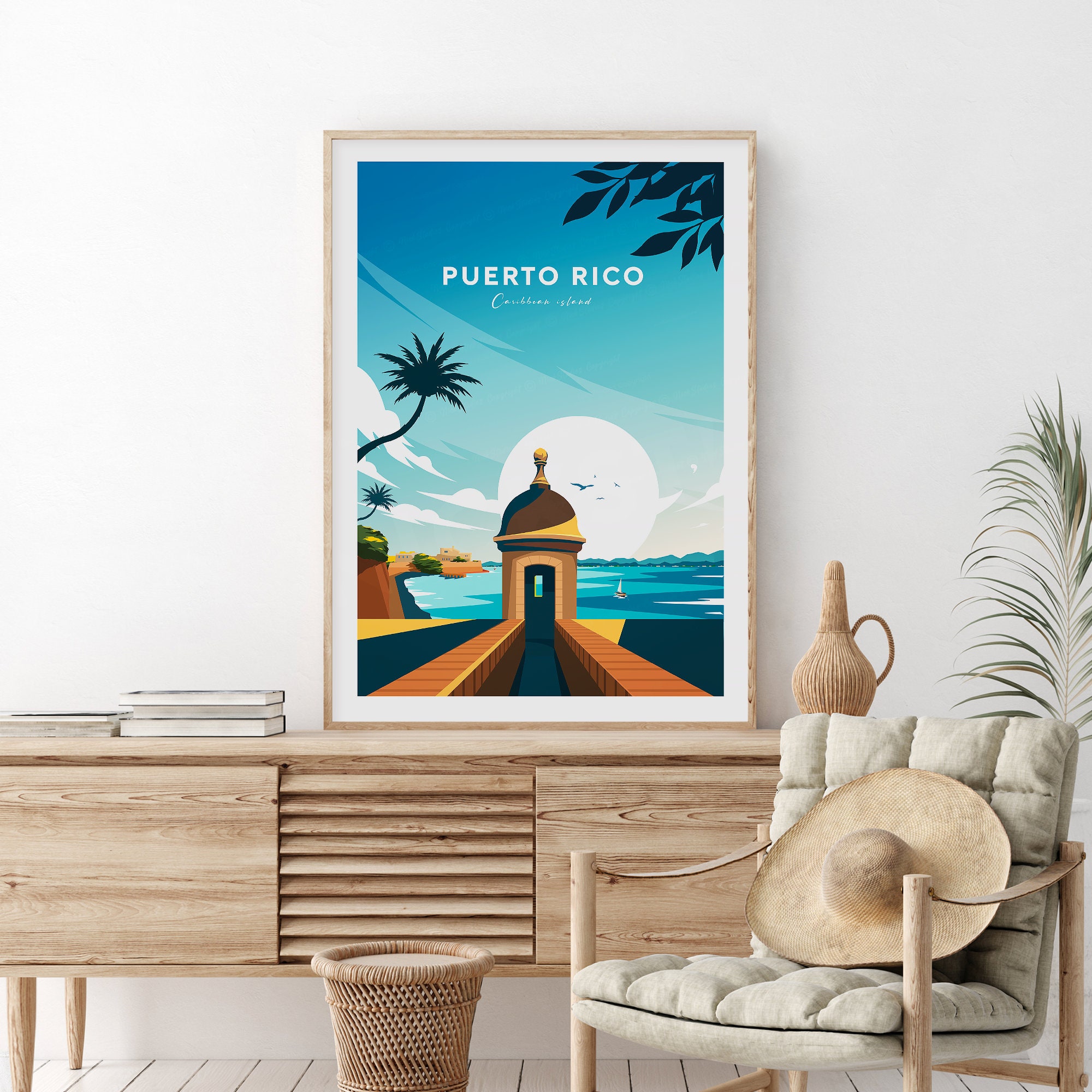 Puerto Rico Traditional Travel Print Caribbean Island - Etsy