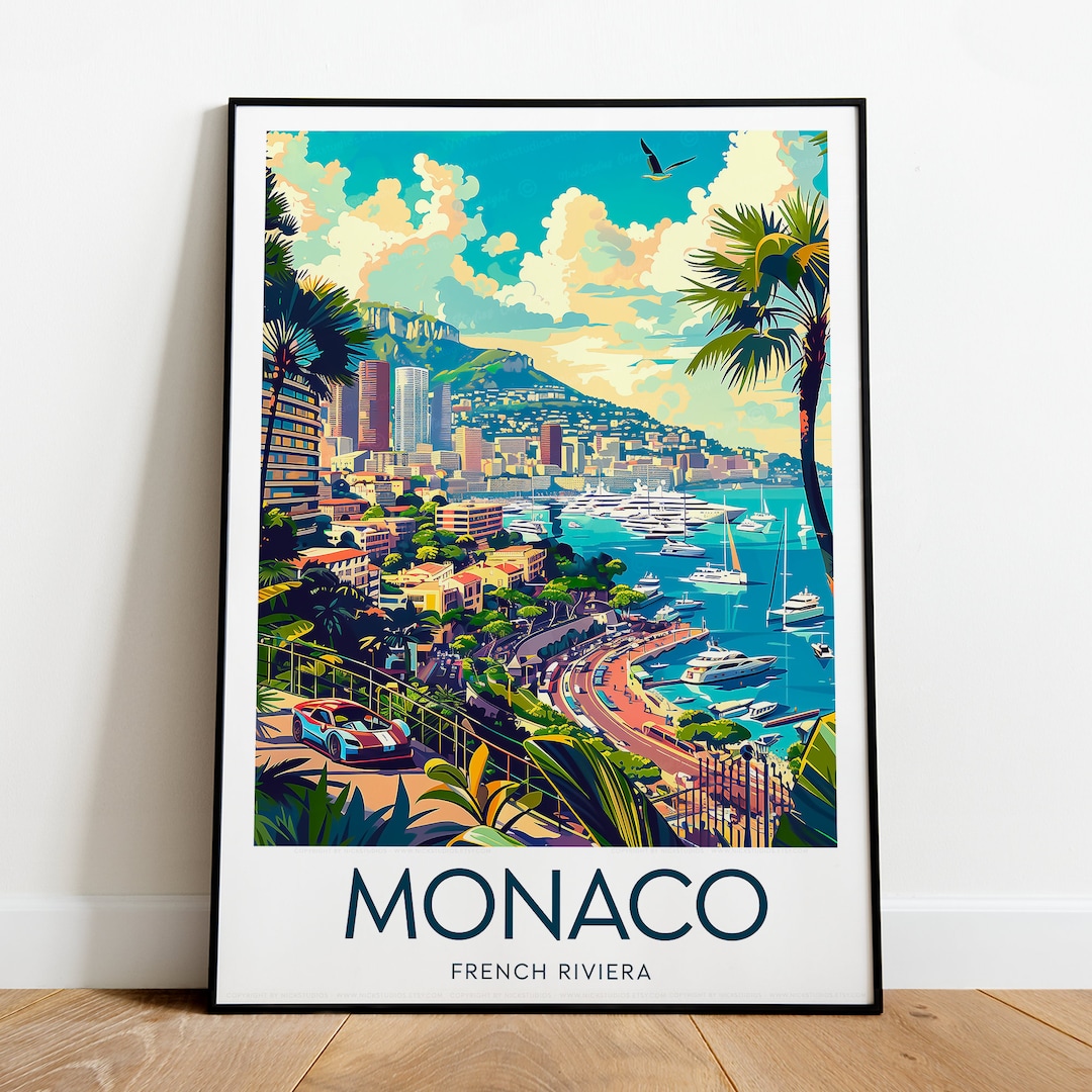 Monaco Travel Print - French Riviera, Monaco Poster, Monte Carlo Print ...