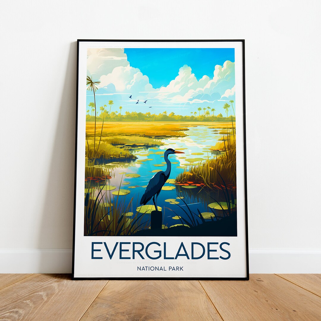 Everglades Travel Print - National Park, Everglades Poster, Custom Text ...