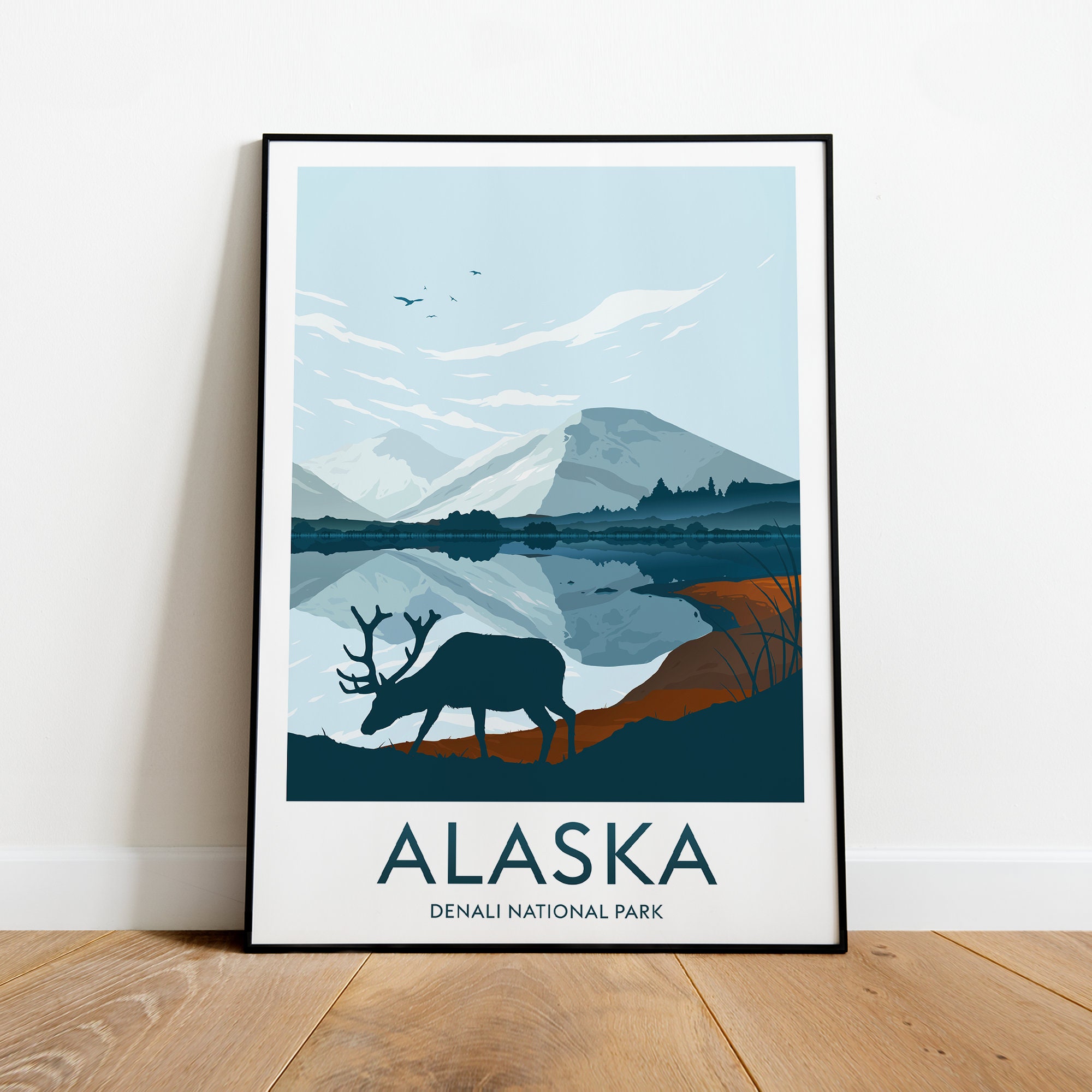 Alaska Travel Print Denali National Park Alaska Print | Etsy