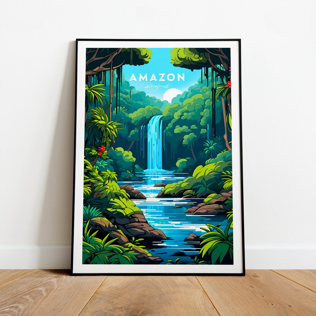 Amazon Rainforest Traditional Travel Print - Brazil, Amazon Poster by ...